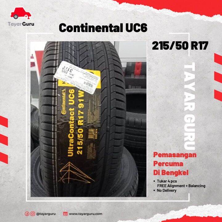 Continental uc6 215/50R17 Tayar Baru (Installation) 215 50 17 New Tyre Tire TayarGuru Pasang ...