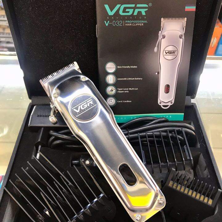 VGR V-032 Steel Cordless Clipper Professional Hair Trimmer Rechargeable Hair Clipper | Lazada