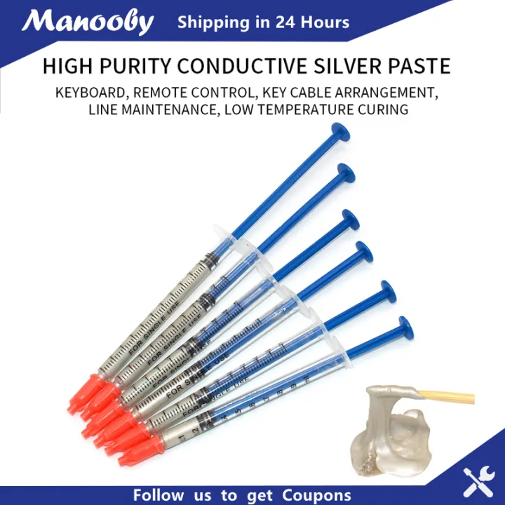 Manooby DIY Conductive Adhesive Glue Silver for PCB Rubber Repair ...