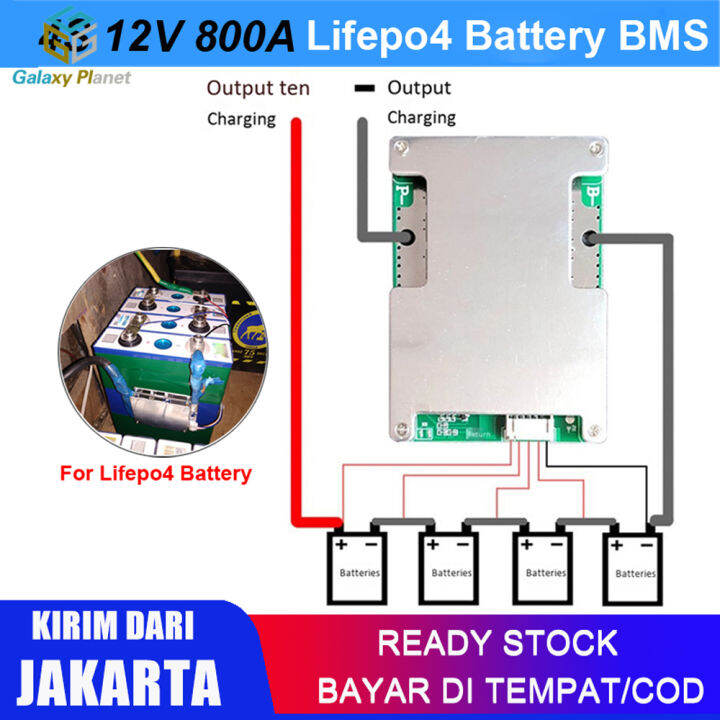 (Dikirim Dari Jakarta) 4S 12V 800A BMS Li-Iron Lithium Battery Charger Protection Board with ...