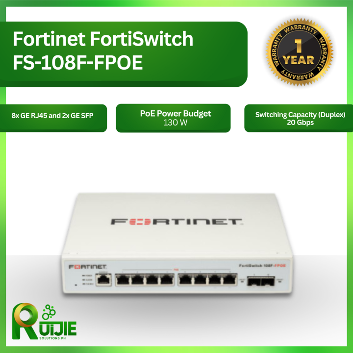 Fortinet FortiGate L2+ management switch with 8xGE + 2xSFP + 1xRJ45 ...