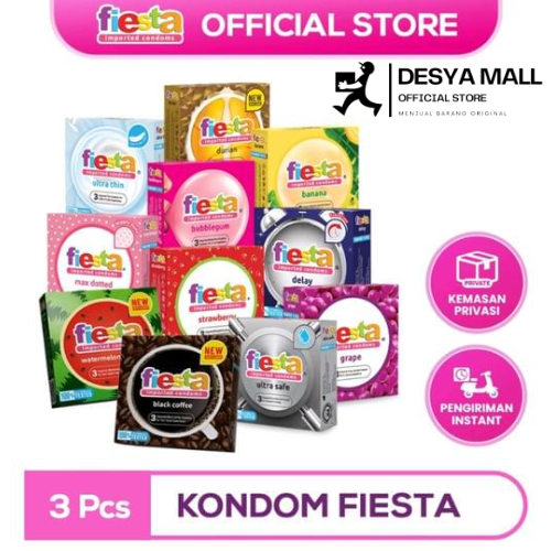 Kondom Fiesta Berbagai Rasa / condom / fiesta isi 3 pcs | Lazada Indonesia