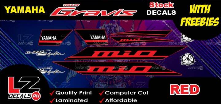Yamaha Mio Gravis Stock Decals / Stickers with freebies | Lazada PH