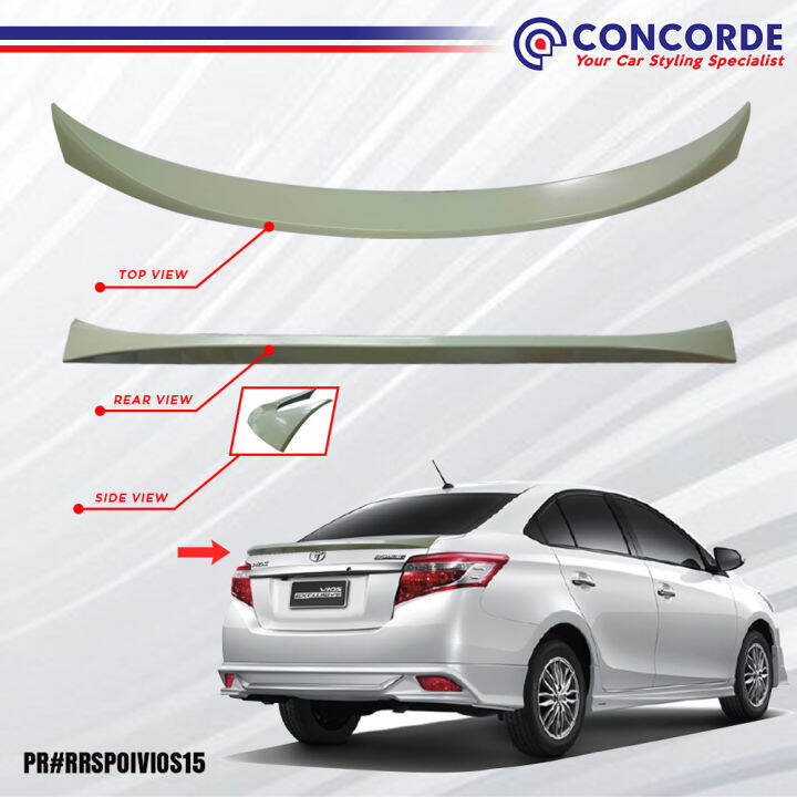 Concorde Rear Spoiler For Toyota Vios 2015 without Paint 1 Pc. | Lazada PH