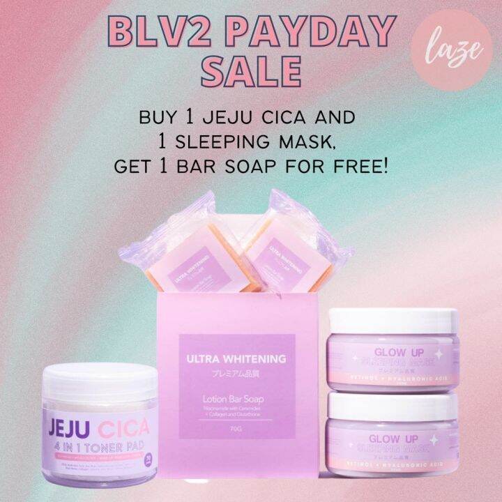 【COD】 BLV2 Glow Up Sleeping Mask Jeju Cica Toner Pads Ultra Whitening ...