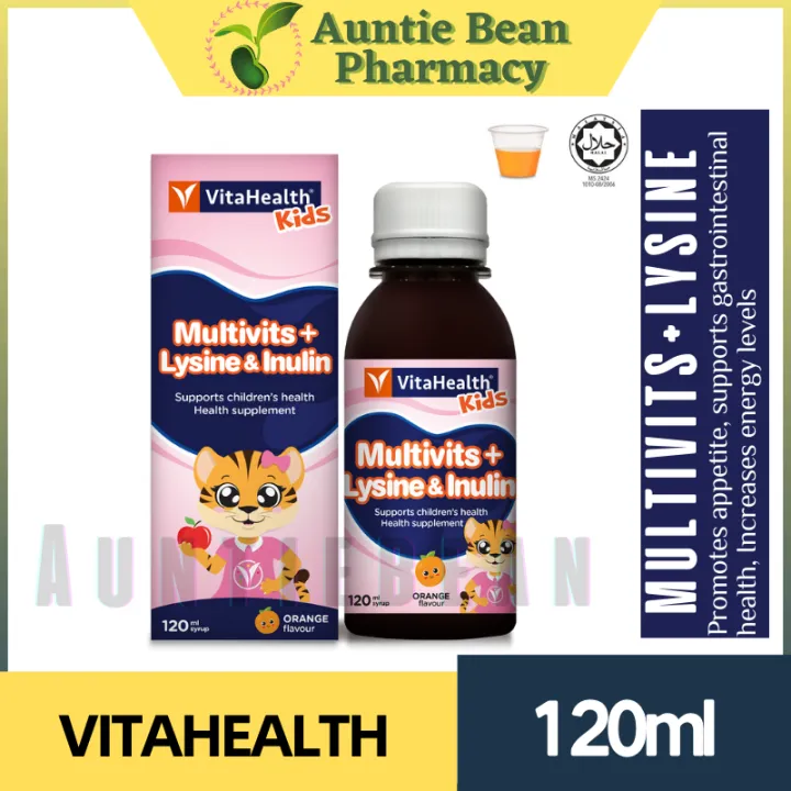 Vitahealth Kids Multivitamin + Lysine & Inulin Syrup 120ML exp:03/2024 ...