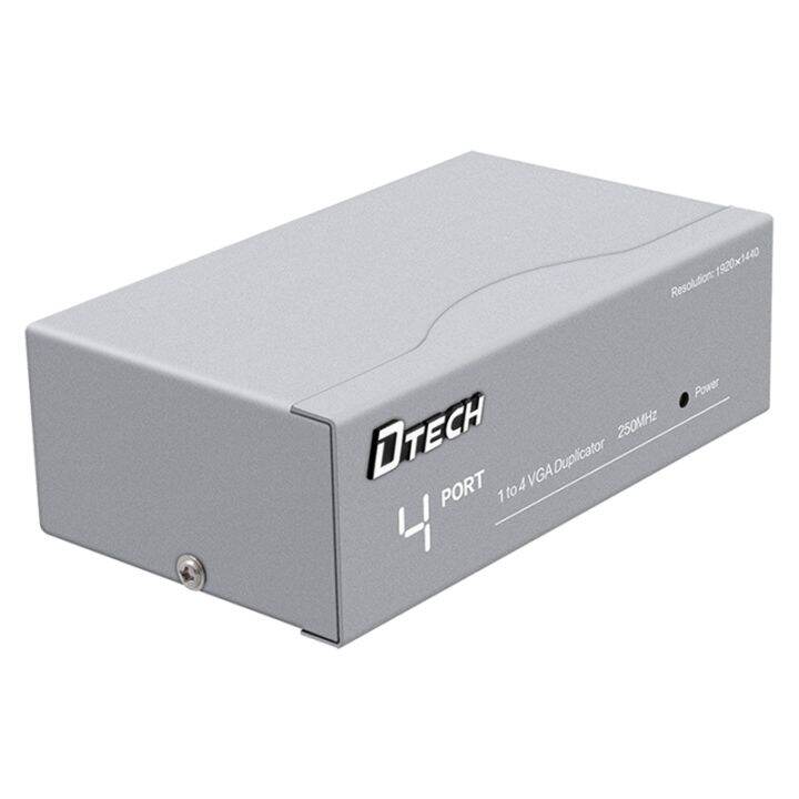 DTECH Powered 4 Port VGA Splitter Box Video Distribution Duplicator for ...