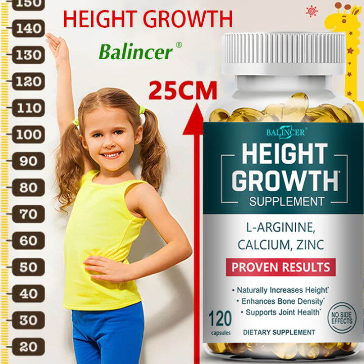 Height Growth Supplement - Increase height naturally - Improve bone density - Support joint ...