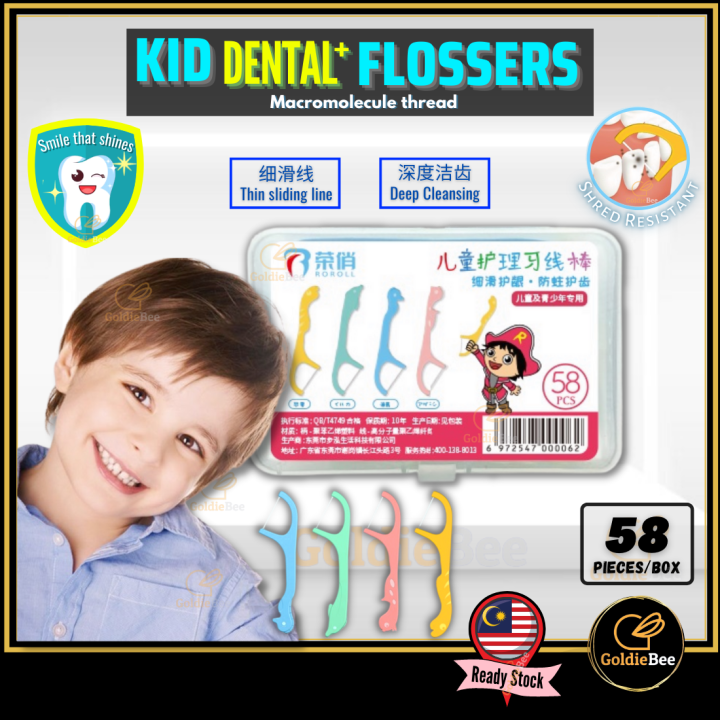 Children Dental Floss Picks 58s Ultra-fine Kids Flossers Cartoon Dental ...