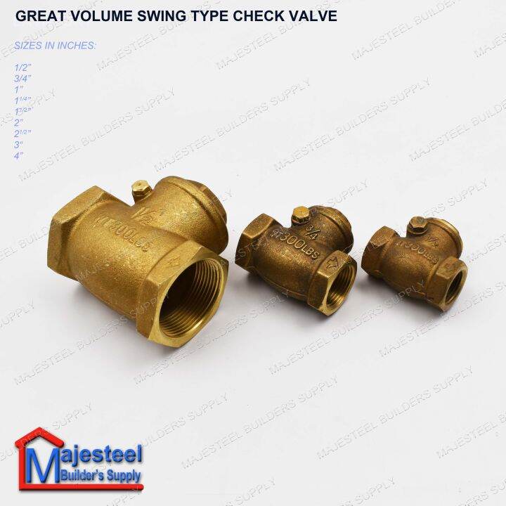 GREAT VOLUME Non-Return Swing Type Check Valve Prevent Water Backflow ...