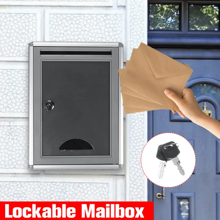 Outdoor Aluminum Lockable Large Letter Post Post Mail Box Wall Mounted ...