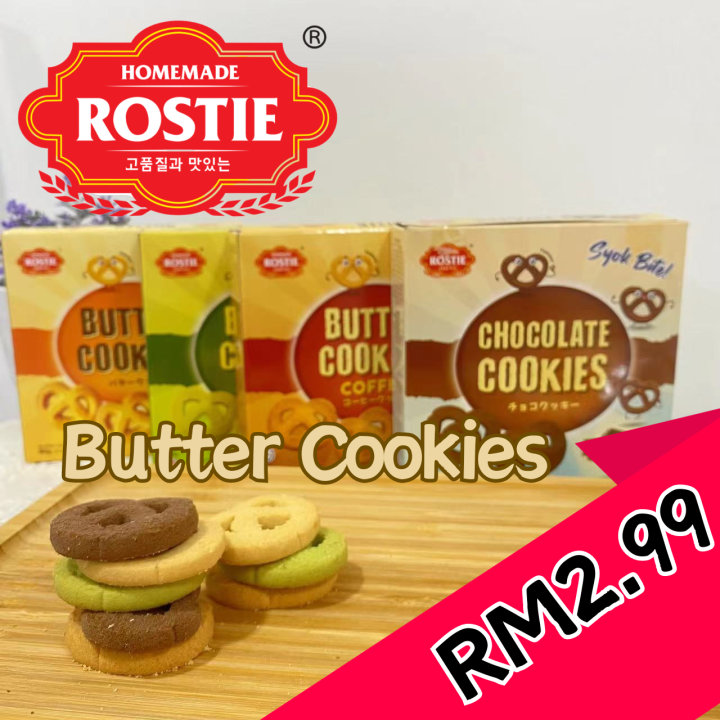Rostie Syok Bite Butter Cookies Coffee Chocolate Greentea | Lazada