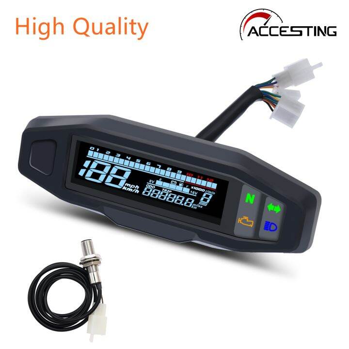 [local delivery] High Quality Universal Motorcycle LCD Digital RPM ...