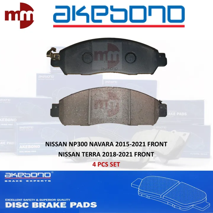 AKEBONO Brake Pads for NISSAN NP300 NAVARA 2015-2021 / TERRA 2018-2021 ...