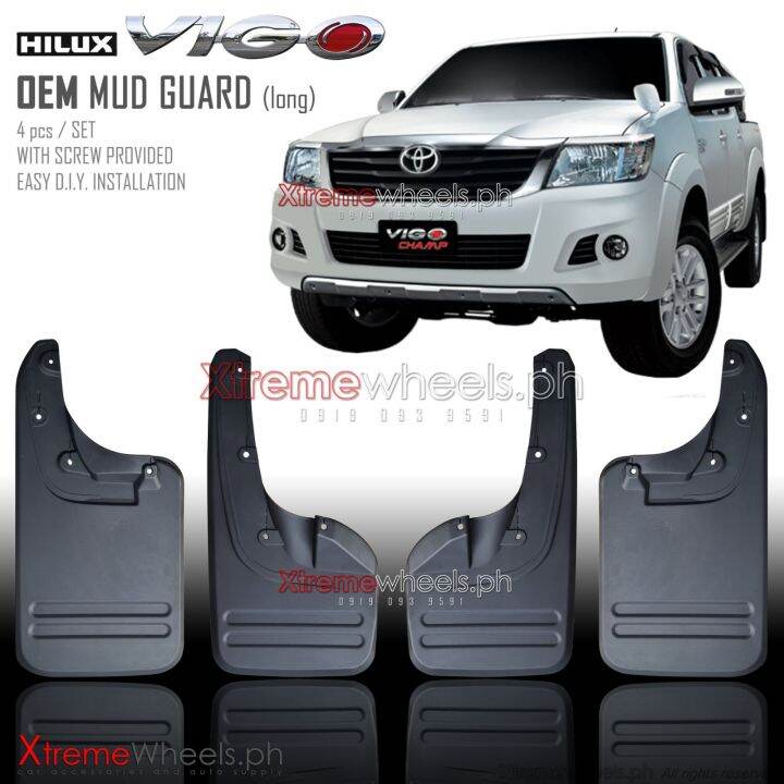 Toyota Hilux Vigo 2005-2014 Longer Mud Guard / Splash guards / Mud ...