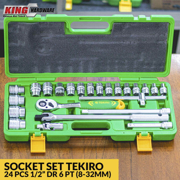 KUNCI SOK SET TEKIRO 24 PCS 1/2" 6PT/12PT BESI/PVC | Lazada Indonesia