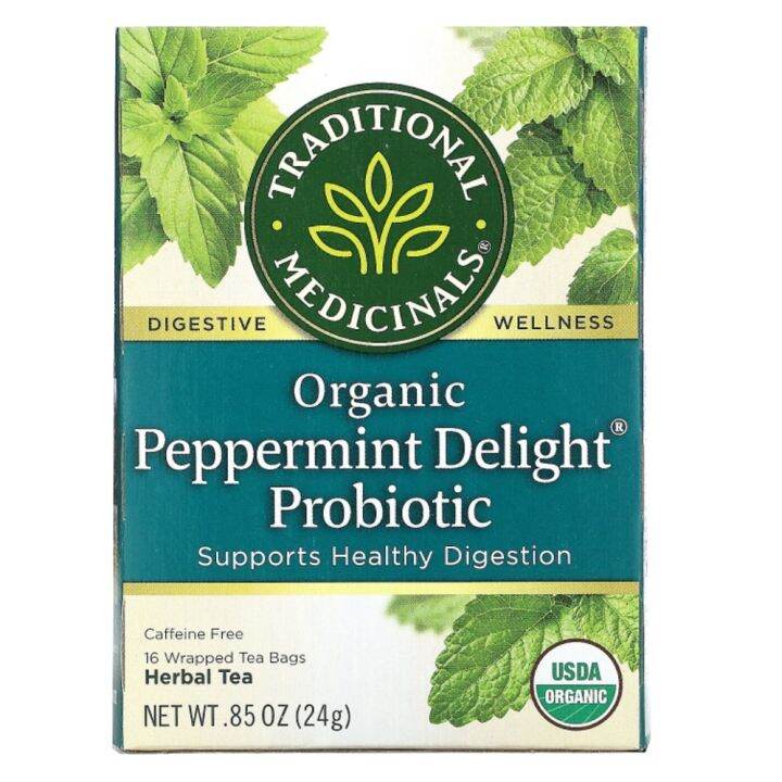 🌿Traditional Medicinals 🌿 Peppermint Probiotic🌿 Organic tea 16 Wrapped ...