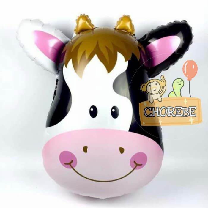 Balon Foil Hewan Animal Karakter Sapi / Kepala Sapi Lucu | Lazada Indonesia