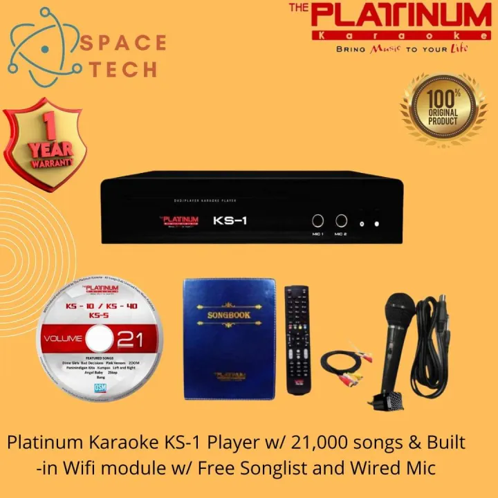 Platinum Karaoke KS-1 Player w/ 21,000 songs & Built-in Wifi module w/ Free Songlist and Wired ...