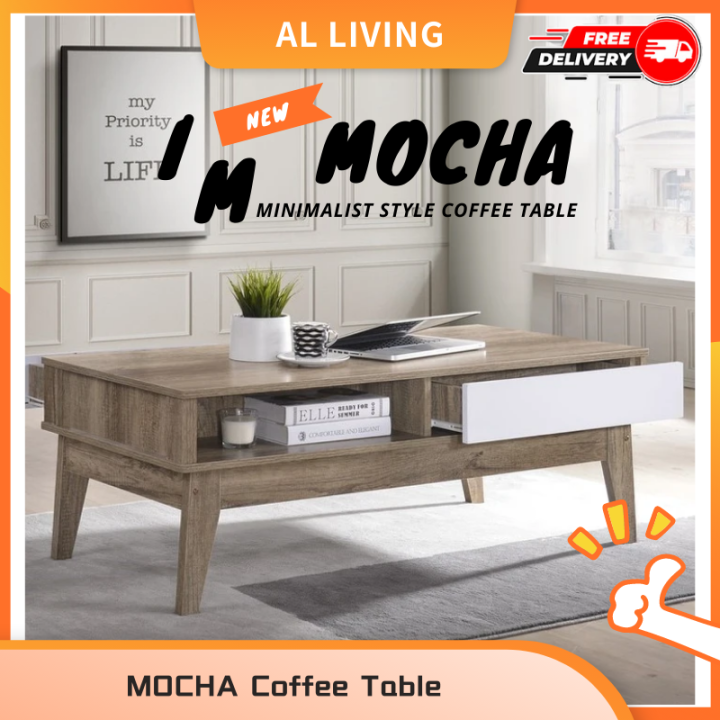 MOCHA Series Coffee Table / Minimalist Coffee Table with Drawers / Meja ...