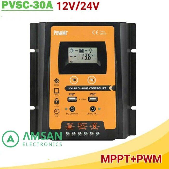 PowMr MPPT PWM Solar Charger Controller SCC PVSC 30A IP32 Dual USB | Lazada Indonesia