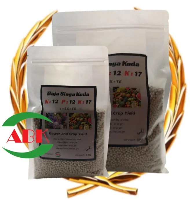 BAJA NPK NITROPHOSKA NPK 12+12+17S/Cl (+2MgO+8S) CAP KUDA DAN SINGA BAJA POKOK BUNGA (1KG/3KG ...