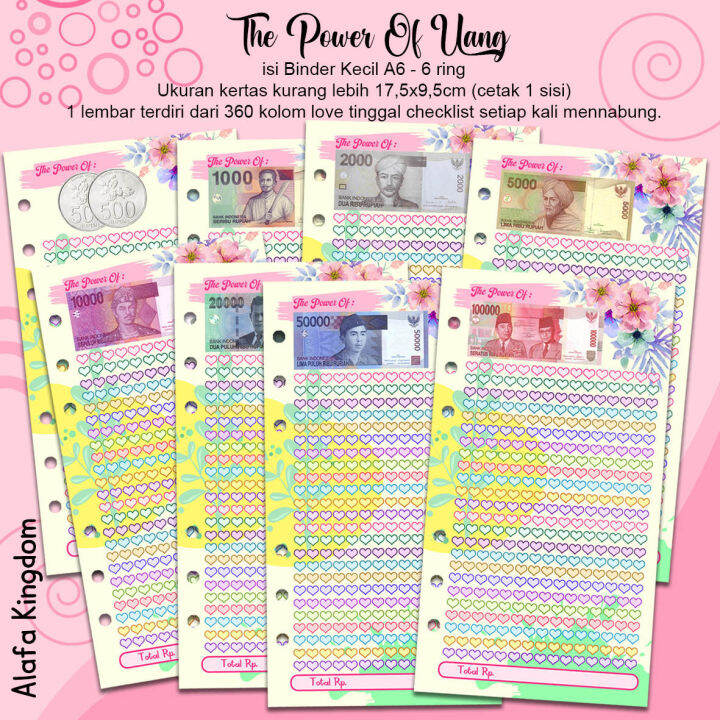 AlafaKingdom Loose Leaf Isian Binder A6 The Power of Uang / Isian ...