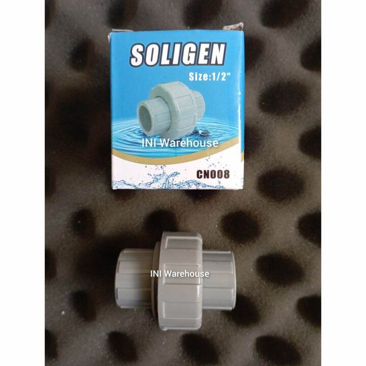 Soligen Watermur Water Mur PVC 1/2 inch inci 1/2" Pompa Union Fitting ...