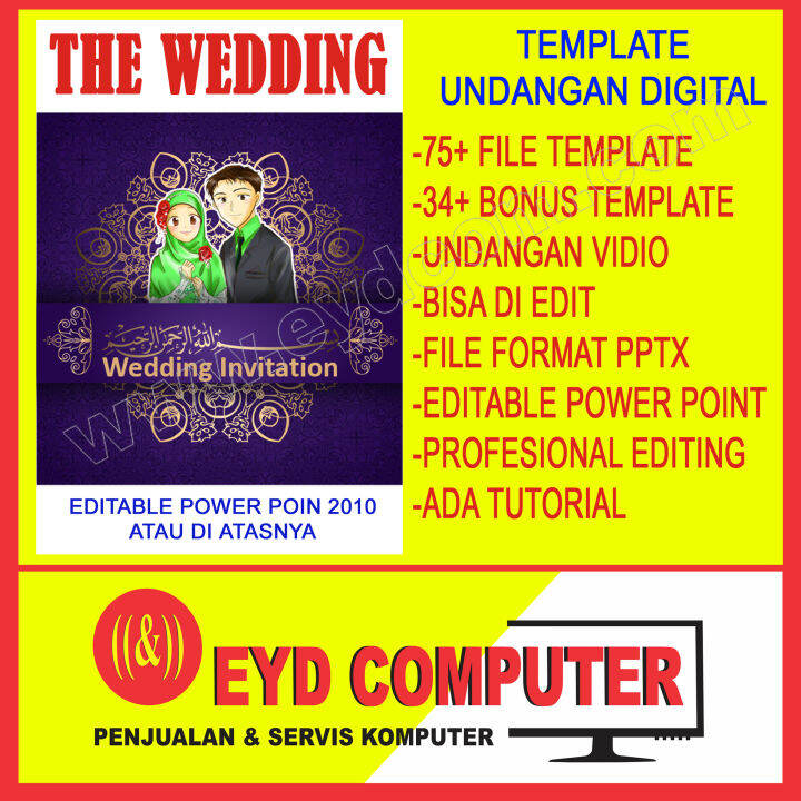 DESAIN TEMPLATE UNDANGAN DIGITAL VIDIO FORMAT PPT EDITABLE TEMPLETE POWER POINT | Lazada Indonesia