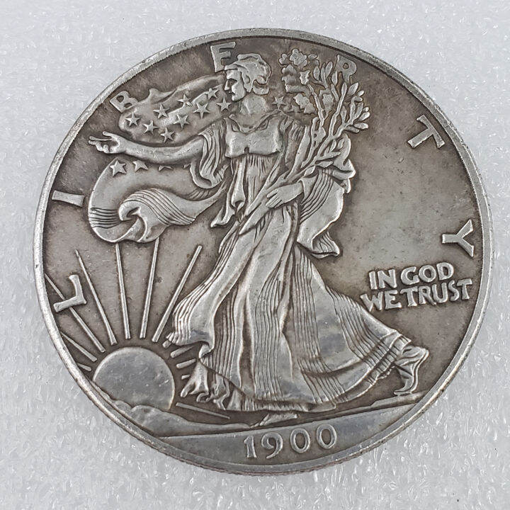 Antique handicraft 1900 Statue of Liberty commemorative coin silver ...