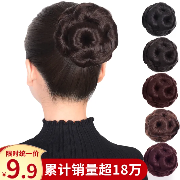 Wig Nine Flowers Hair Band Female Bun Artificial Hair Bun Bridal ...