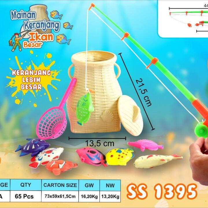 MAINAN PANCING IKAN MAGNET LENGKAP DENGAN KERANJANG IKAN DAN JORAN ...