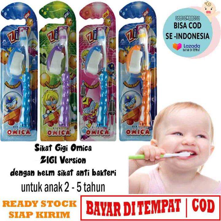 Sikat gigi bayi dan anak OMICA ZIGI 1 - 5 tahun MURAH COD | Lazada ...