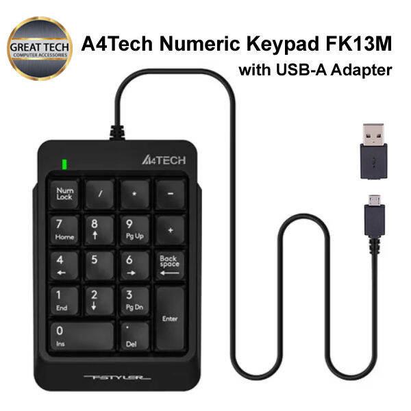A4Tech FStyler Numeric Keypad FK13M with USB-A Adapter | Lazada PH