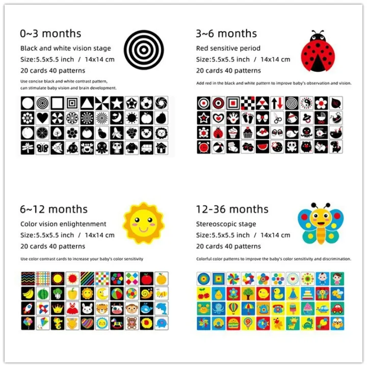 pHBzLttg Black White Color Cards Preschool Early Educational Baby ...