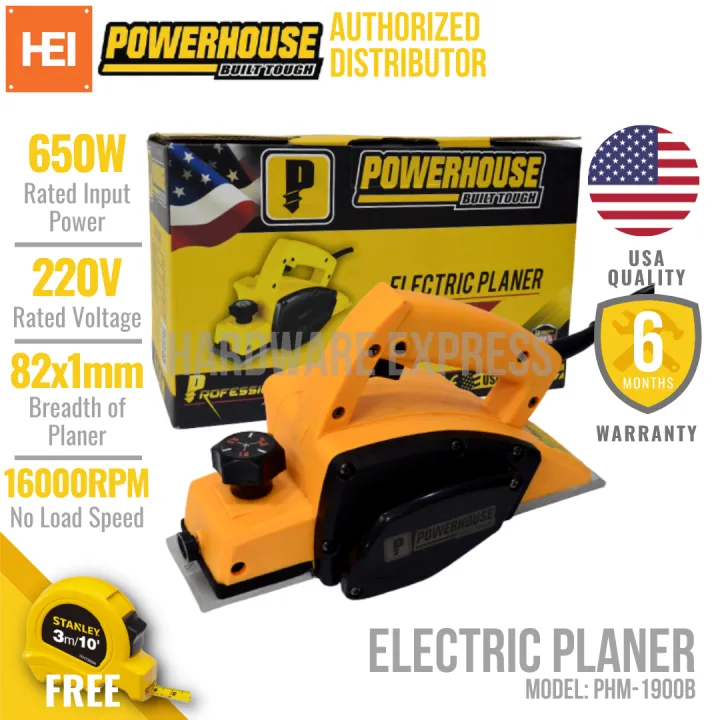 PowerHouse Electric Planer 650W (PHM-1900B) - FREE TAPE MEASURE | Lazada PH