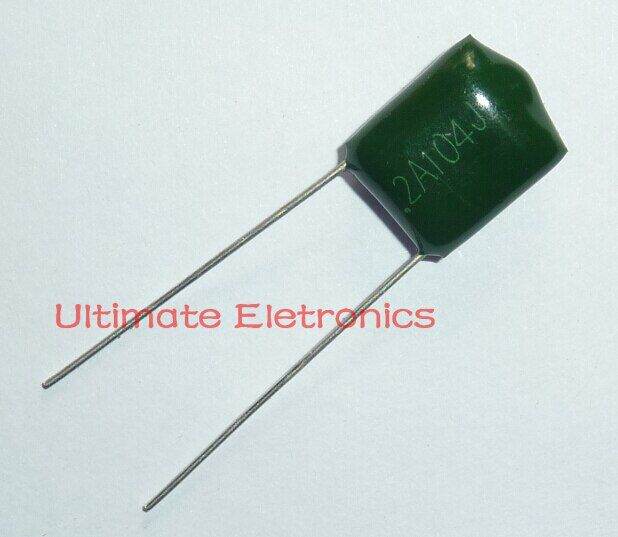 100pcs Mylar Film Capacitor 100V 2A104J 0.1uF 100nF 2A104 5% Polyester ...