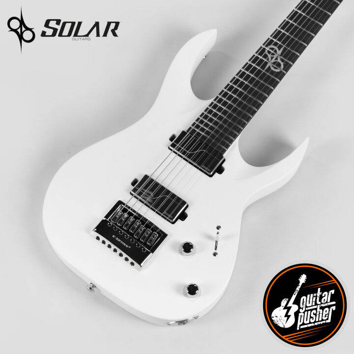 Solar Guitars A1.7 Vinter Pearl White Matte 7-String Electric Guitar with Fishman Fluence Modern ...