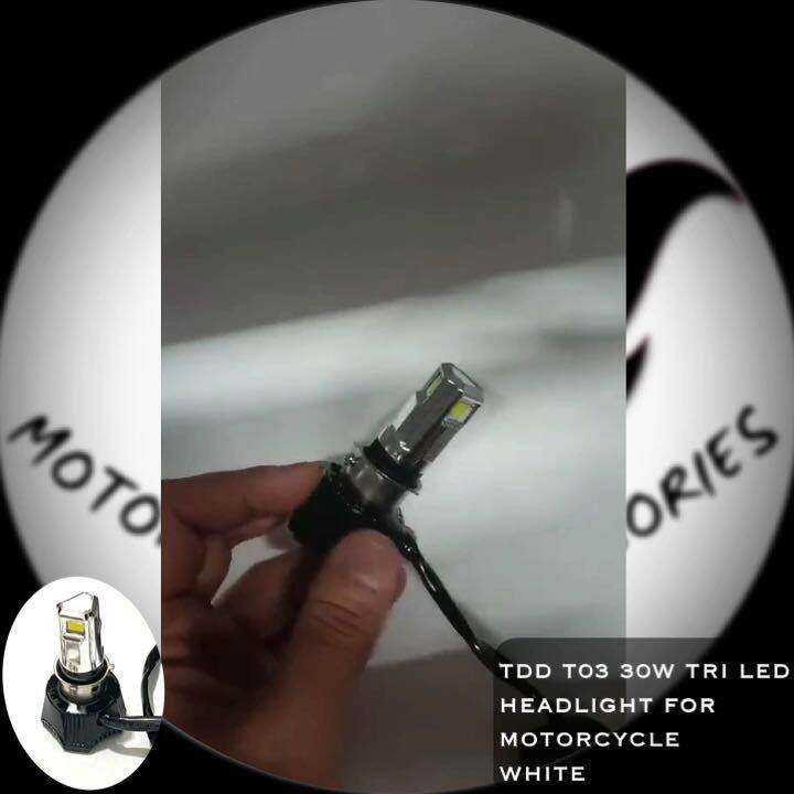 TDD T03 TRI LED LIGHT HEADLIGHT 30WATTS FOR MOTORCYCLE WHITE COLOR ...