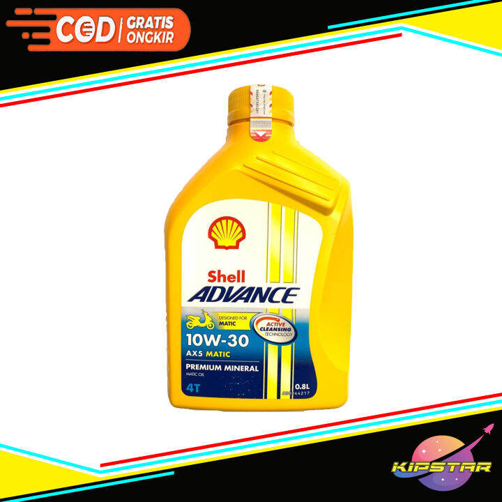 OLI SHELL ADVANCE AX5 10W30 0.8 L UNTUK MOTOR MATIC / OLI SHELL MATIC ...