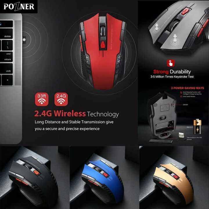 Mouse GAMING Wireless MOUSE 6D USB 2.4GHz Optical Mouse POZNER MIRIP ...