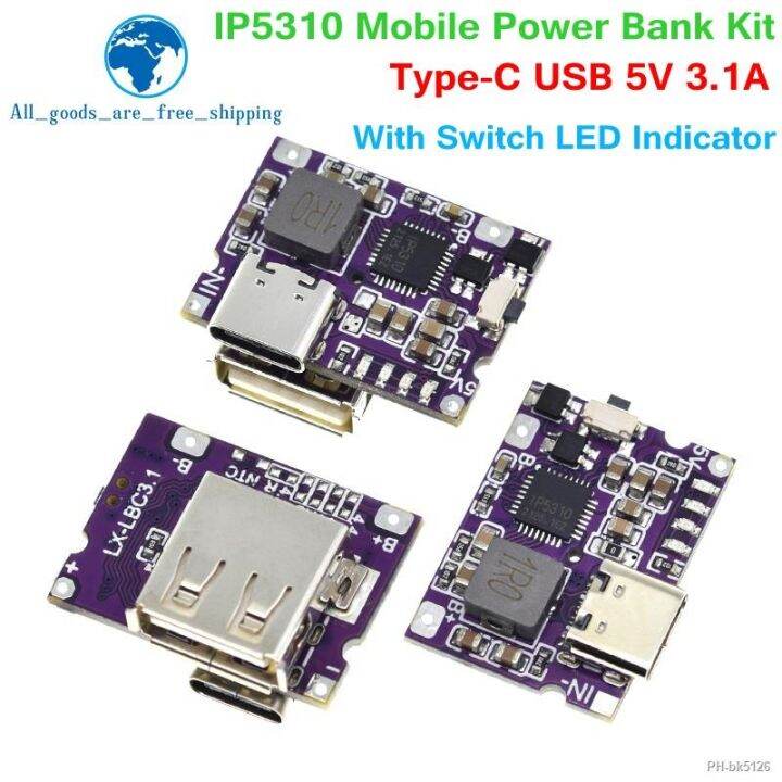 Type-C USB 5V 3.1A Boost Converter Step-Up Power Module IP5310 Mobile Power Bank Accessories ...