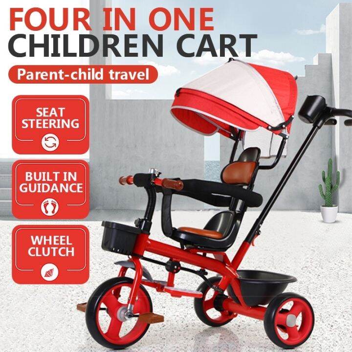 Children's tricycles bicycles baby strollers 4(3)in1 kids Bidirectional cart portable prams bike ...