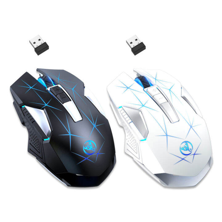 Wireless Light Up Mouse 1000/1600/2400 DPI Backlight Gamer Mice 7 ...