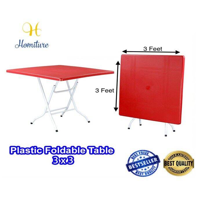 Foldable Plastic Table 3'x3' / Dinner Table / Meja Lipat Plastik / Meja ...
