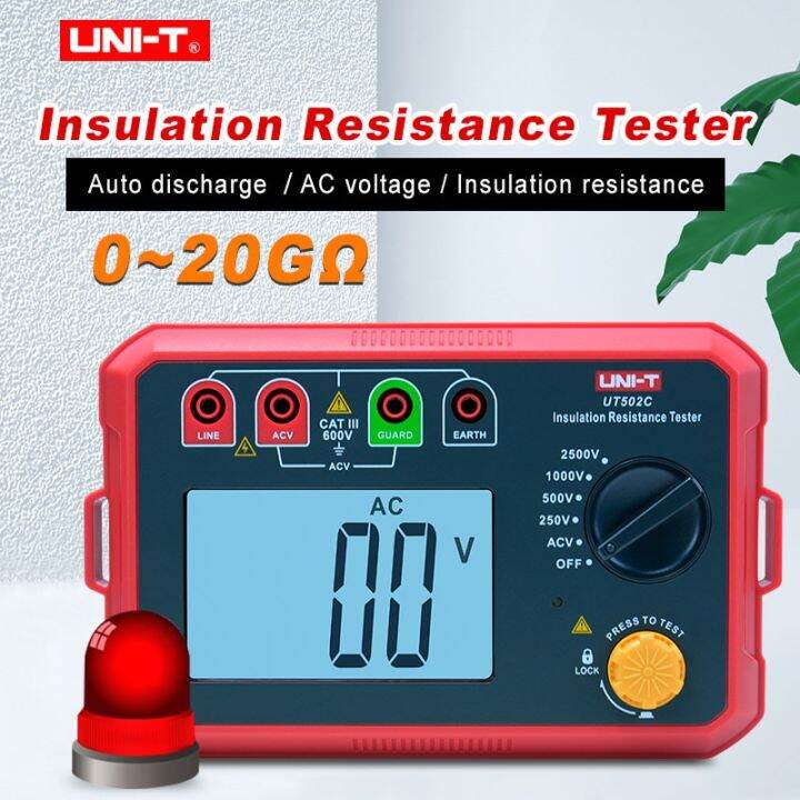 UNI-T UT502C Insulation Resistance Tester Auto Range 2500V Megger Earth ...