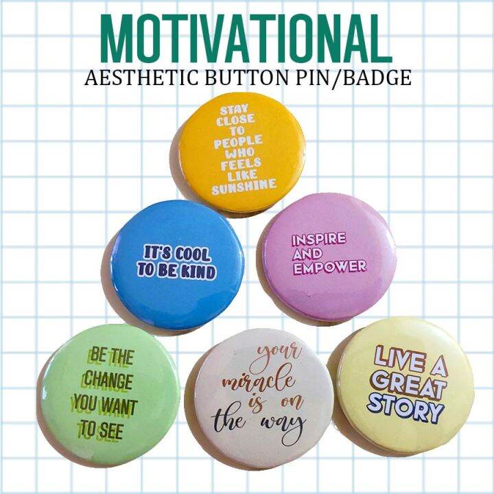 Motivational Button Pins Aesthetic Badge | Lazada PH