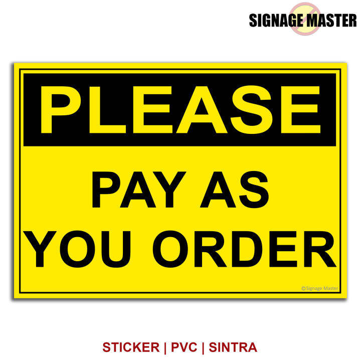 Pay As You Order - Signage Sticker PVC Sintra Board - A4 Size | Lazada PH