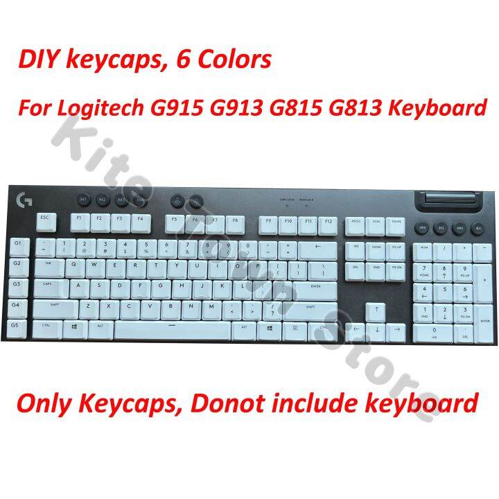 6สี DIY Keycaps 109ชิ้น + 2ชิ้นตัวครอบปุ่มคีย์บอร์ดสำหรับ Logitech G813 ...