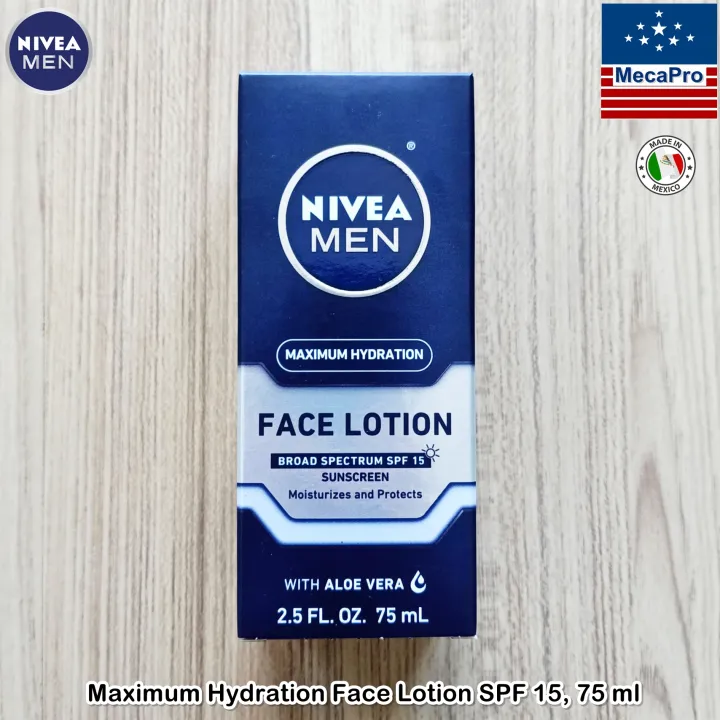 NIVEA® Men Maximum Hydration Protective Face Lotion with SPF 15, 75 ml นีเวีย เมน ครีมบำรุงผิว ...